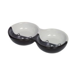 Nobby Futterbehälter Katzen Keramik Doppelnapf Face schwarz/weiß
