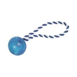 Nobby Spielknochen TPR Ball mit Seil blau