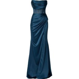 MASCARA© LONDON Abendkleid, lang, Mesh-Einsätze, für Damen, blau, 42