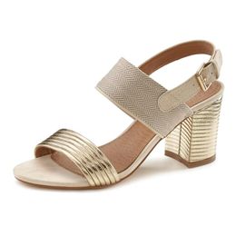 Lascana Sandale Damen Gr&ouml;&szlig;e 40 beige / gold