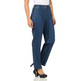 Aurela Damenmode Straight-Jeans Stretch Jeans Damen Schlupfhose Kurzgröße Jeanshose Denim Größe 36 bis 54