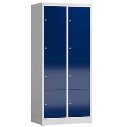 Classix Schließfachschrank enzianblau, lichtgrau X-523421, 8 Schließfächer 80,0 x 50,0 x 180,0 cm