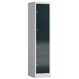 Classix Schließfachschrank anthrazit, lichtgrau X-523418, 4 Schließfächer 41,5 x 50,0 x 180,0 cm