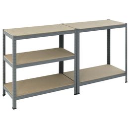 ProBauTec Schwerlaststeckregal 265 kg, MDF, pulverbeschichtet, 180x90x45cm