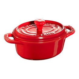 Staub Ceramique Mini Cocotte 11 cm, oval, Kirsch-Rot, Keramik