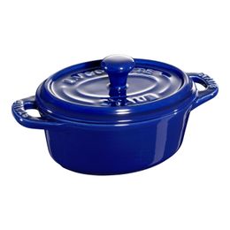 Staub Ceramique Mini Cocotte 11 cm, oval, Dunkelblau, Keramik