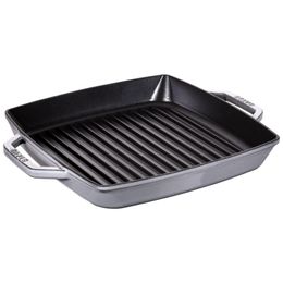 Staub Grill Pans Grillpfanne 28 cm, Gusseisen, Graphit-Grau