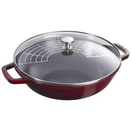 Staub Specialities Wok mit Glasdeckel 30 cm, Gusseisen