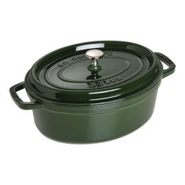 Staub La Cocotte 29 cm, oval, Basilikum-Grün, Gusseisen