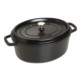 Staub La Cocotte 31 cm, oval, Schwarz, Gusseisen