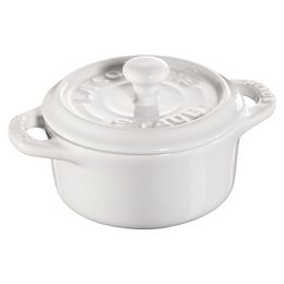 Staub Ceramique Mini Cocotte 10 cm, rund, Reinweiß, Keramik