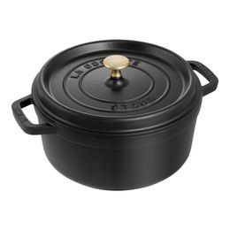 Staub La Cocotte 24 cm, rund, Schwarz, Gusseisen