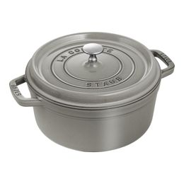 Staub La Cocotte 24 cm, rund, Graphit-Grau, Gusseisen