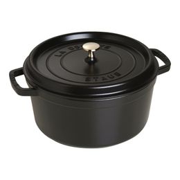 Staub La Cocotte 28 cm, rund, Schwarz, Gusseisen