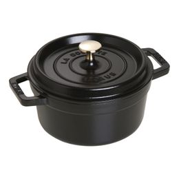 Staub La Cocotte 20 cm, rund, Schwarz, Gusseisen