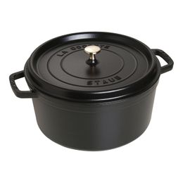 Staub La Cocotte 30 cm, rund, Schwarz, Gusseisen