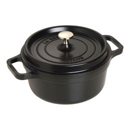 Staub La Cocotte 22 cm, rund, Schwarz, Gusseisen