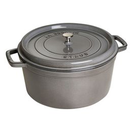 Staub La Cocotte 34 cm, rund, Graphit-Grau, Gusseisen