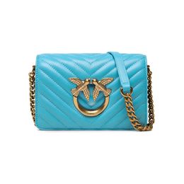 Pinko Leder-Umhängetasche in Hellblau - (B)19 x (H)11,5 x (T)7 cm