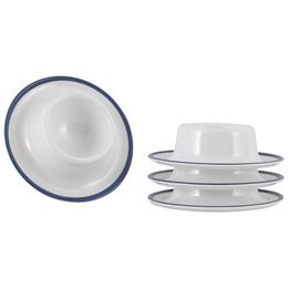 Gimex Eierbecher Linea Line 4-teilig, weiß/blau