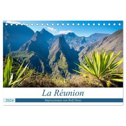 La Réunion - Impressionen von Rolf Dietz (Tischkalender 2024 DIN A5 quer), Calvendo Monatskalender