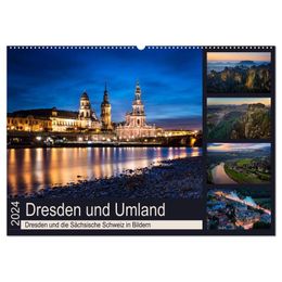 Dresden und Umland (Wandkalender 2024 DIN A2 quer), Calvendo Monatskalender