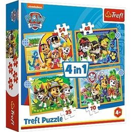 Trefl PAW Patrol, 4 in 1 Puzzle (Kinderpuzzle)