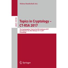Springer Topics in Cryptology - CT-RSA 2017, Kartoniert (TB)