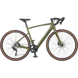 Prophete E-Bike Graveler 1.0, 8 Gang Shimano, Kettenschaltung, Heckmotor, 360 Wh Akku, Pedelec, Elektrofahrrad für Herren, Crossrad, grün