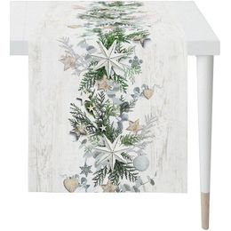Apelt Tischläufer 6203 WINTERWELT, Weihnachtsdeko, Weihnachten (1-tlg), Digitaldruck, grün|weiß