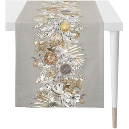 Apelt Tischläufer 6304 CHRISTMAS GLAM, Weihnachtsdeko, Weihnachten (1-tlg), Digitaldruck, goldfarben|grau|silberfarben
