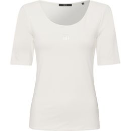 Zero T-Shirt, Halbarm, Logo-Stickerei, für Damen, weiß, 42