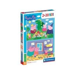 Clementoni Kinderpuzzle Supercolor - Peppa Pig 2x 20 Teile Teile: 40 (2x 20) Altersangabe: von 36 Monaten bis 5 Jahren