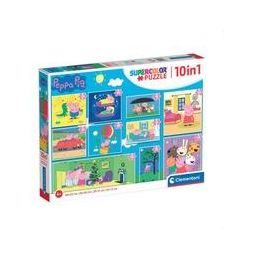 Clementoni Supercolor 10 in 1 - Peppa Pig, Puzzle 10 Puzzle (18-60 Teile) Teile: 330 (3x 18, 4x 30, 2x 48, 1x 60) Altersangabe: ab 4 Jahren