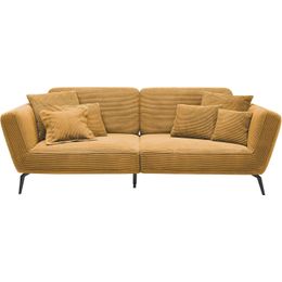 set one by Musterring Big-Sofa SO 4500, Füße in zwei Farben, wahlweise mit Kopftütze, Breite 260cm, gelb