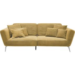 set one by Musterring Big-Sofa SO 4500, Füße in zwei Farben, wahlweise mit Kopftütze, Breite 260cm, gelb