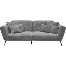 set one by Musterring Big-Sofa SO 4500, Füße in zwei Farben, wahlweise mit Kopftütze, Breite 260cm, grau