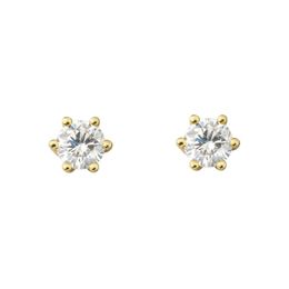 ONE ELEMENT Paar Ohrstecker 0.2 ct Diamant Brillant Ohrringe Ohrstecker aus 750 Gelbgold, Damen Gold Schmuck, goldfarben