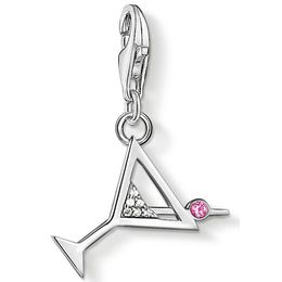 Thomas Sabo Charm-Einhänger Cocktail, 1802-013-27, mit Zirkonia (synth), rosa|rot|silberfarben