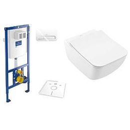 Villeroy & Boch Villeroy & Boch Venticello & ViConnect Komplett-Set spülrandlos, weiß Ceramicplus, mit WC-Sitz