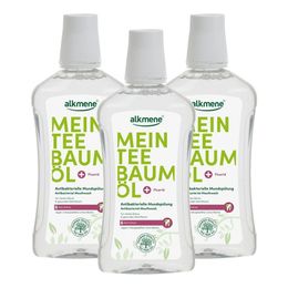 alkmene Munddusche 3x Teebaumöl antibakterielle Mundspülung 6fach Schutz