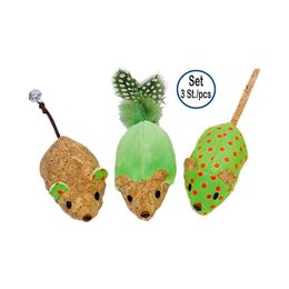 Nobby Tierkuscheltier Katzenspielzeug Plüsch Mäuse mit Catnip grün