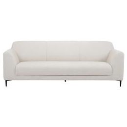 Miliboo Design-Sofa aus beigem Stoff mit schwarzem Metall 4-Sitzer ALOWISS