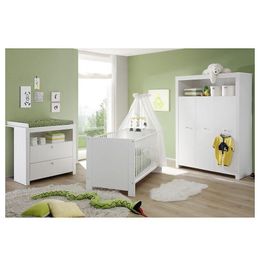 TRENDTEAM Babymöbel-Set, Babyzimmer-Set Babymöbel Schrank Wickelkommode Babybett in Weiß