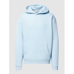 Review Hoodie mit Label-Applikation