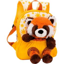 Nici Kinderrucksack Travel Friends, Rucksack mit Plüsch Roter Panda, 25 cm, gelb