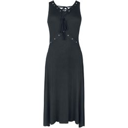 Gothicana by EMP Kleid mit Schnürung Mittellanges Kleid schwarz in L