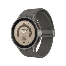 Samsung Galaxy Watch5 Pro BT 45 mm Smartwatch Titan Fluorkautschuk, M/L, Gray Titanium
