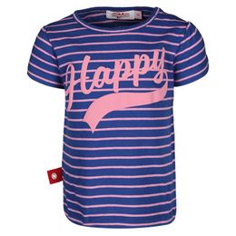 Volltreffer - T-Shirt HAPPY gestreift in blau/pink, Gr.68