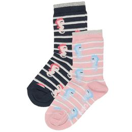 Ewers - Socken SEEPFERDCHEN 2er-Pack in bunt, Gr.18/19